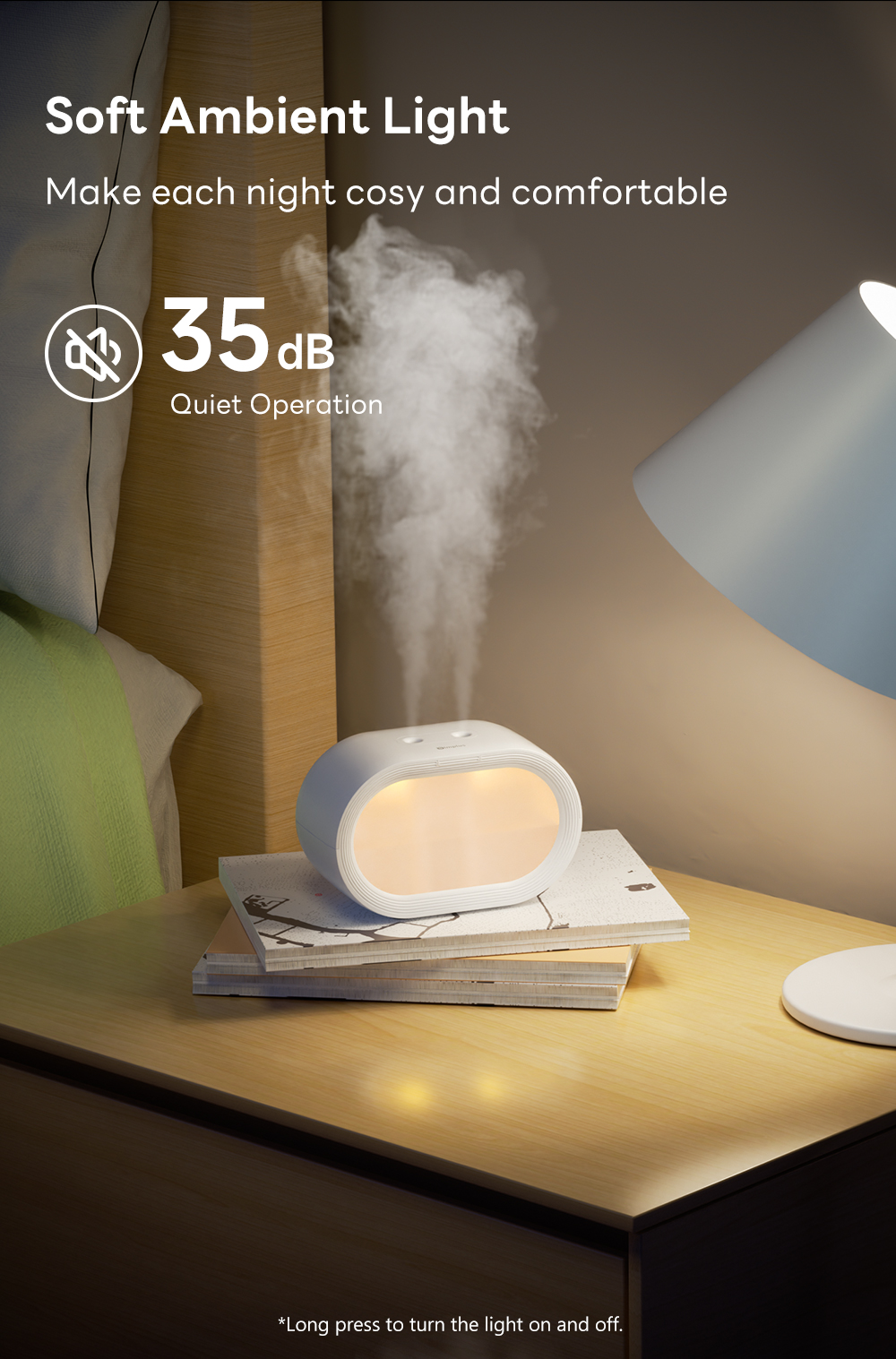 Simplus Humidifier丨500ml Capacity丨Dual-Spray 丨Ambient Light Design丨Type ...