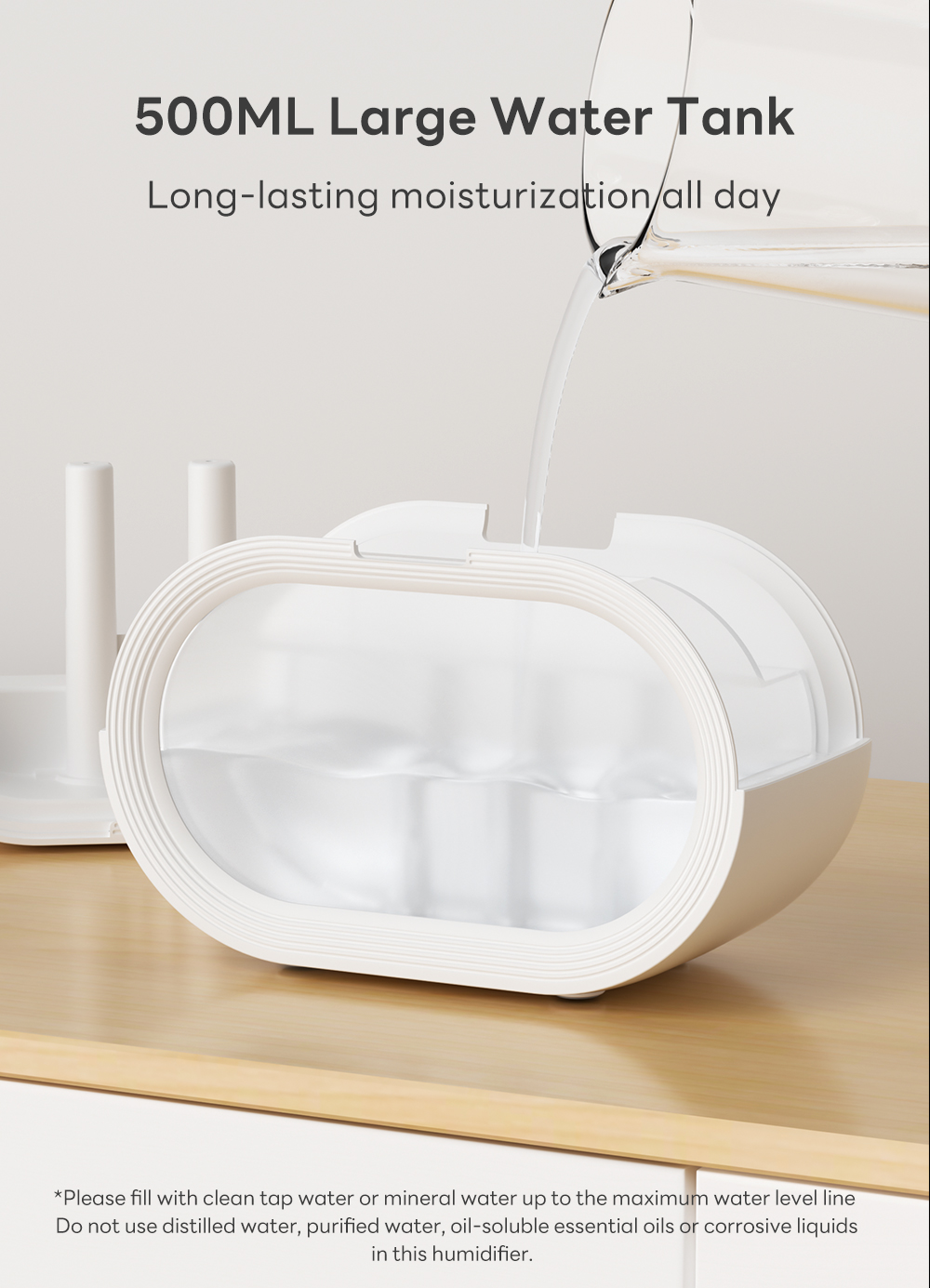 Simplus Humidifier丨500ml Capacity丨Dual-Spray 丨Ambient Light Design丨Type ...