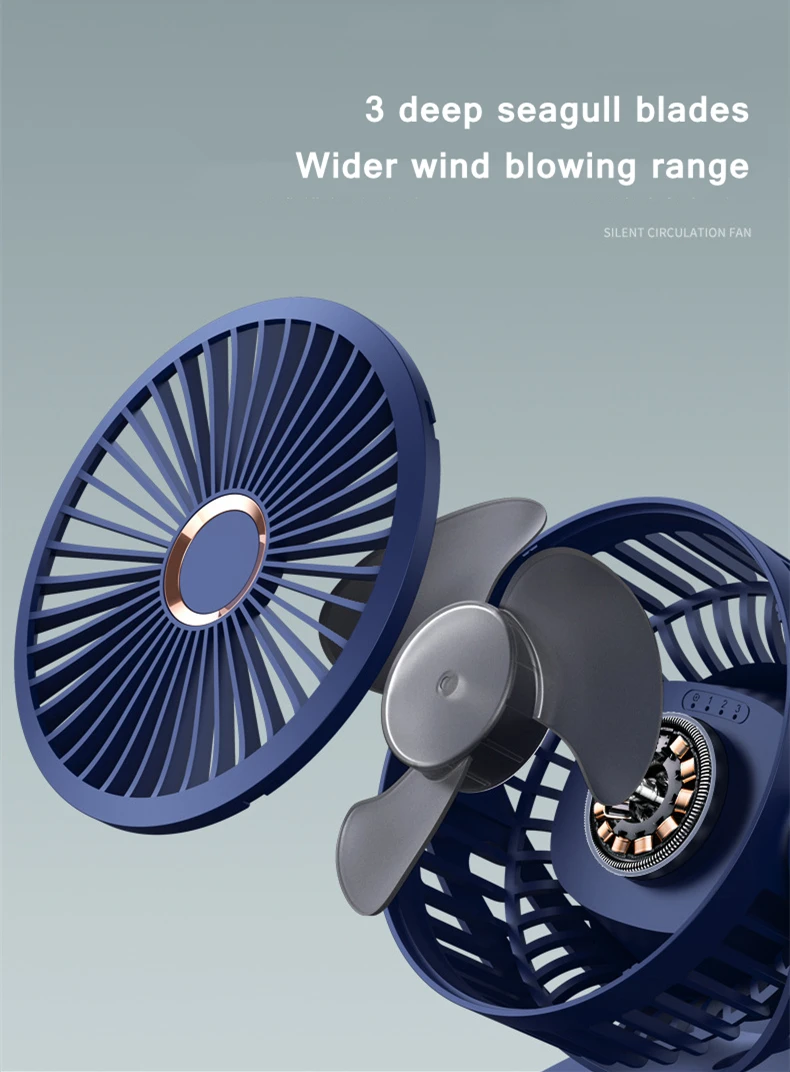 [Ready Stock] Fan Portable 10000mAh Chargeable Clamp Fan 720° Rotation ...