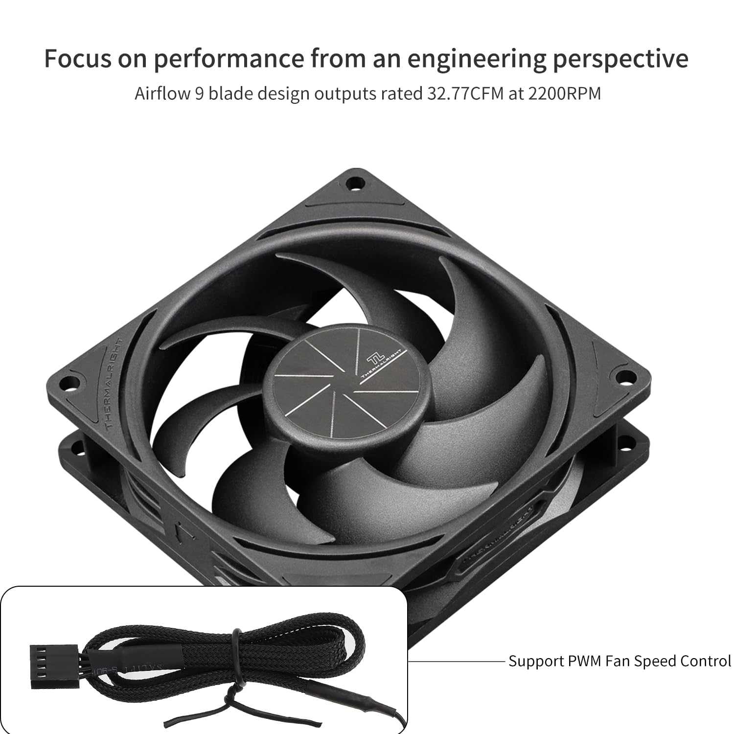 Thermalright TL-P9 Black 92mm CPU Fan Computer Case chassis Fan Quiet ...