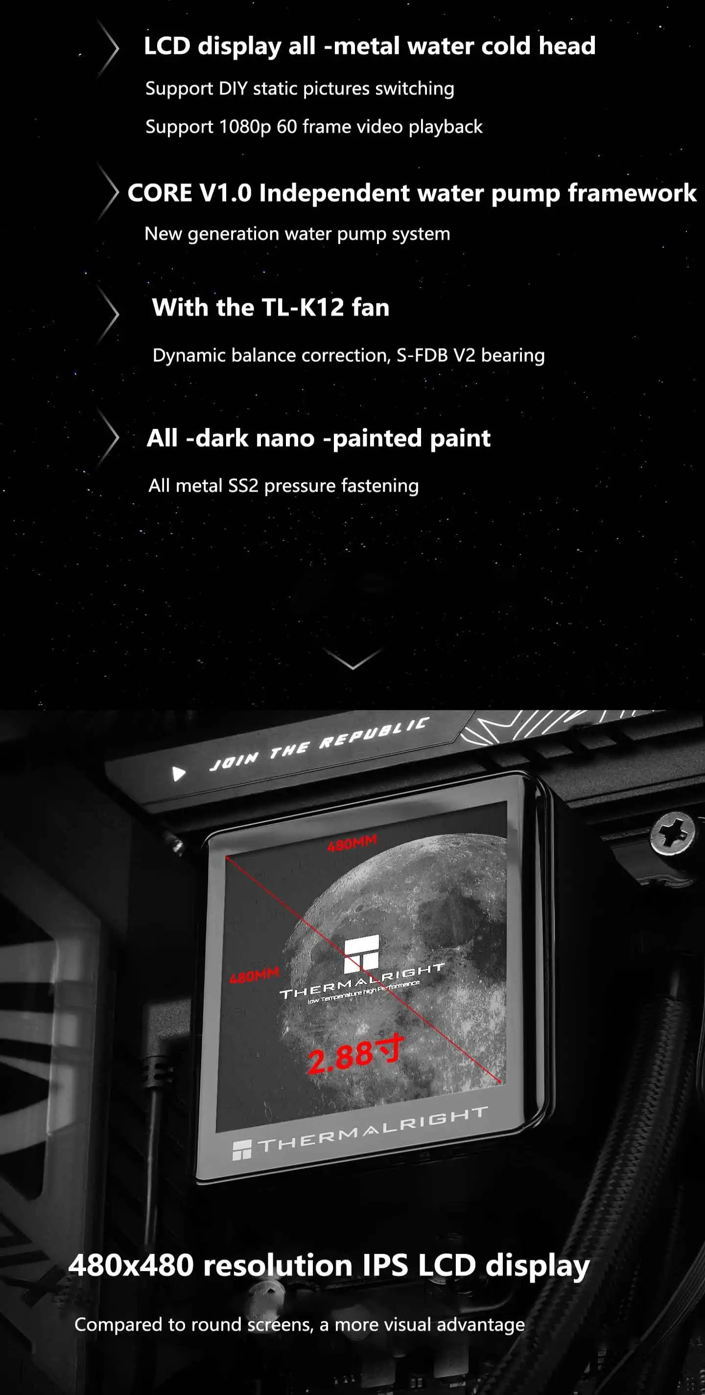 Thermalright Frozen Vision 240 ARGB White CPU Liquid Cooler IPS 2.88 ...