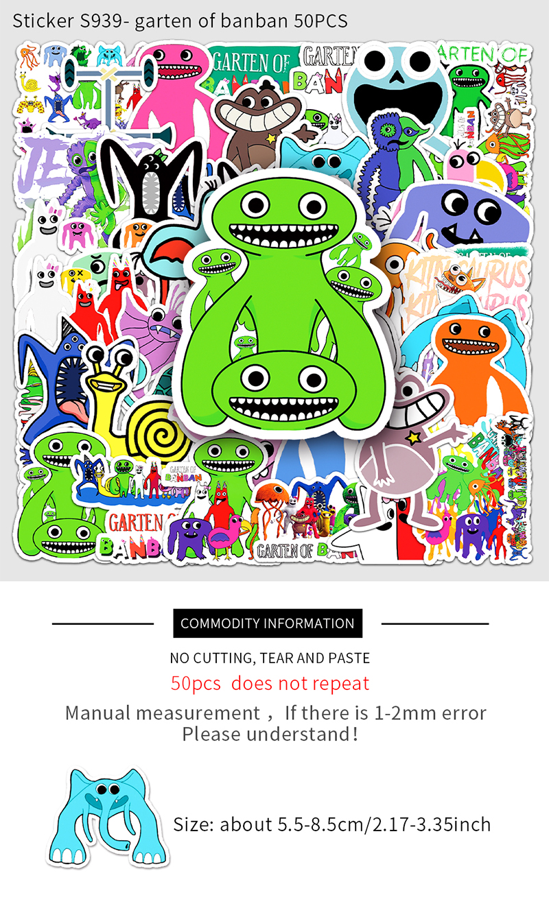 50Pcs Garten of Banban Sticker DIY Skateboard Helmet Laptop Phone ...