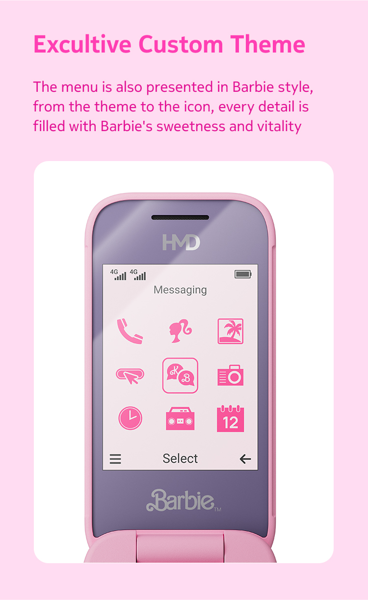 HMD Barbie Flip Phone 4G with Fancy Box HMD X Barbie | Shopee Singapore