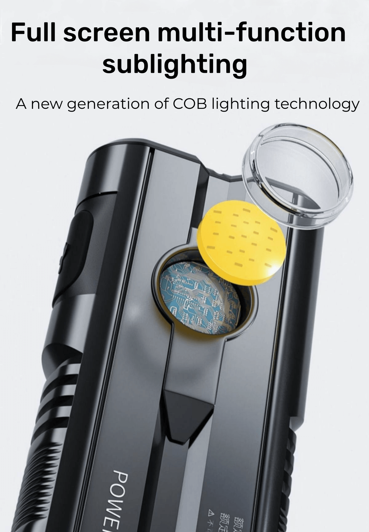 Warsun X608 LED Flashlight Super Bright Rechargeable COB Work Light ...