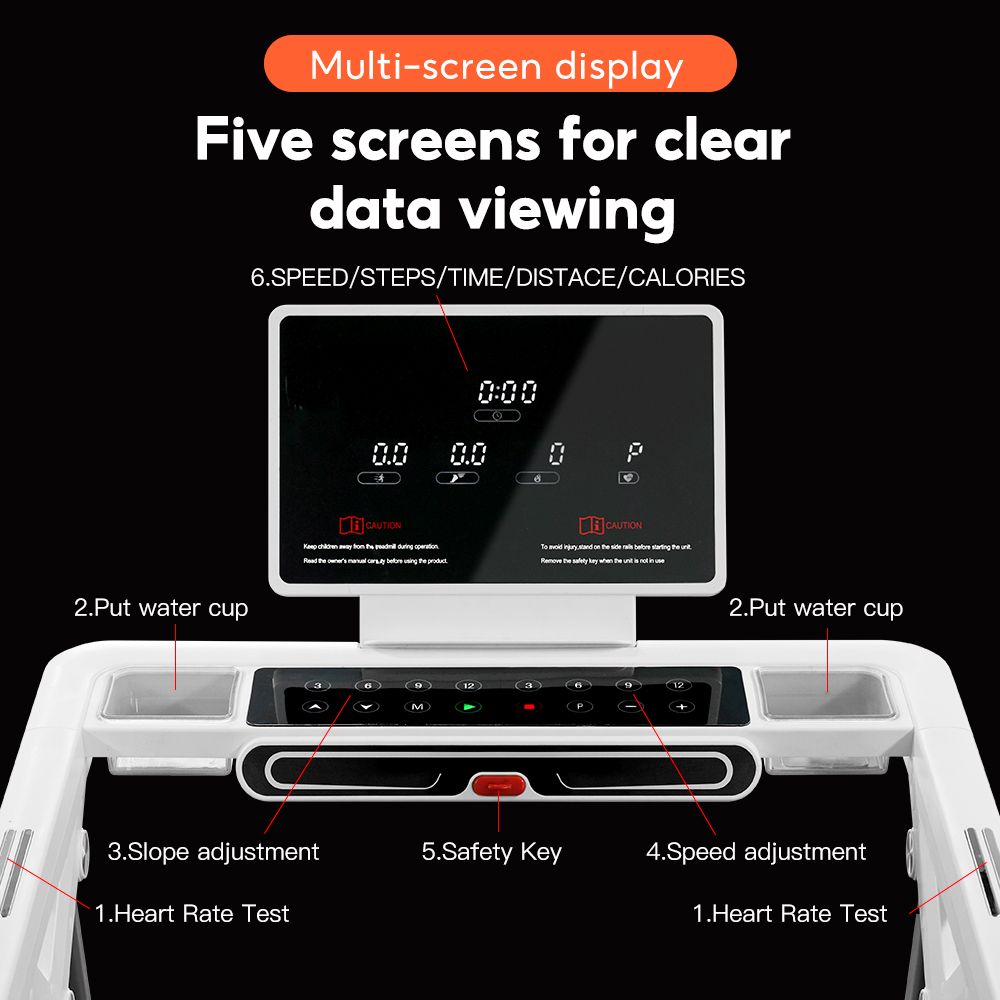 OneTwoFit Treadmill 3.5HP Foldable Treadmill 18-speed Adjustment Slope ...