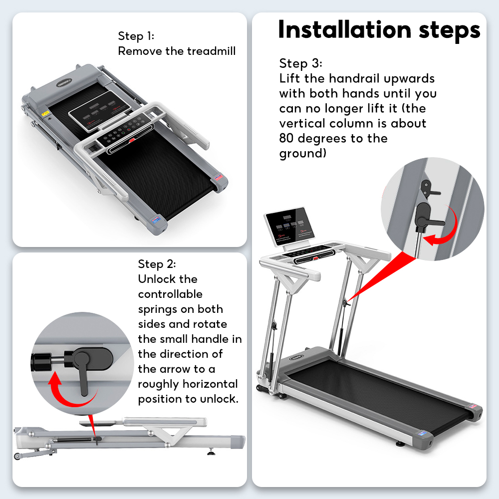 OneTwoFit Treadmill 3.5HP Foldable Treadmill 18-speed Adjustment Slope ...