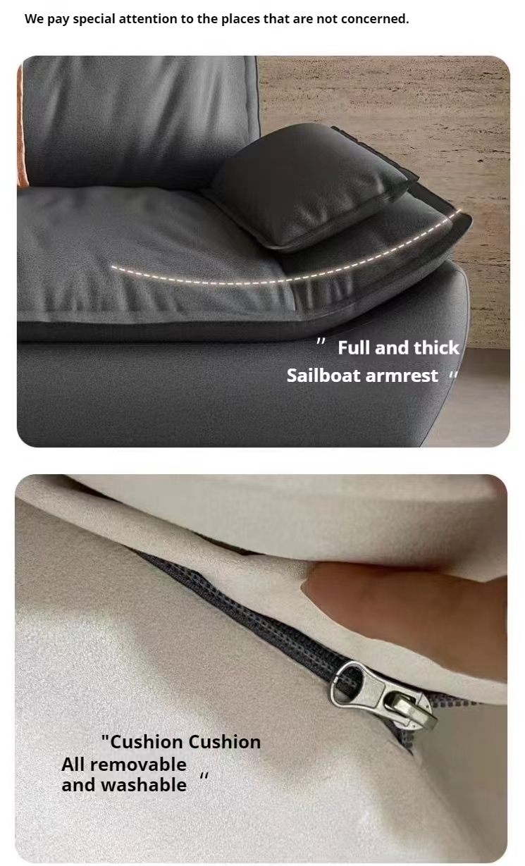 🇸🇬⚡Italian Wabi-Sabi Style Technical Fabric Sailing Sofa Lounge Sofa Recliner Sofa Lazy Sofa ...