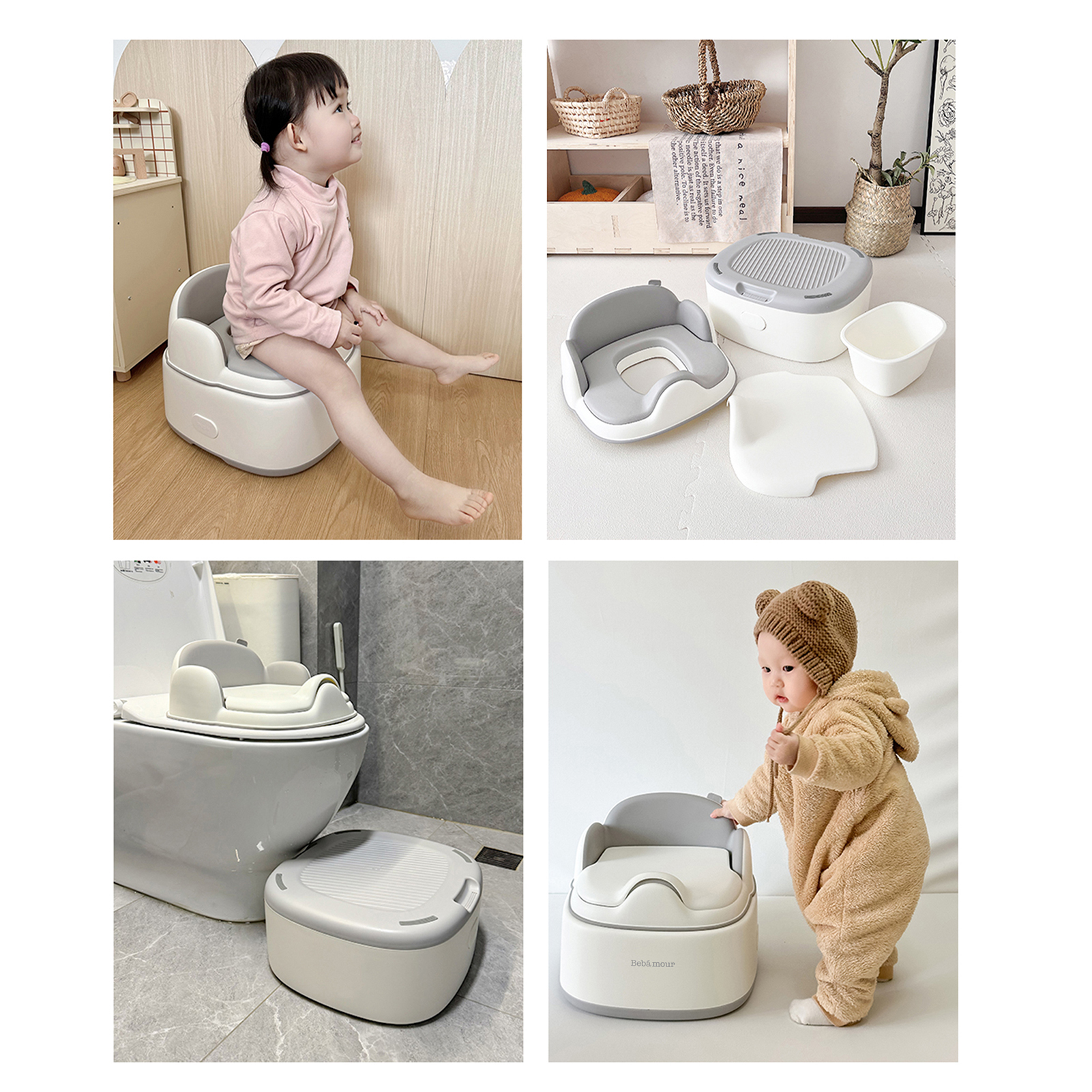 Bebamour Potty Training Toilet 3 in 1 Multi-Functional Potty Seat ...