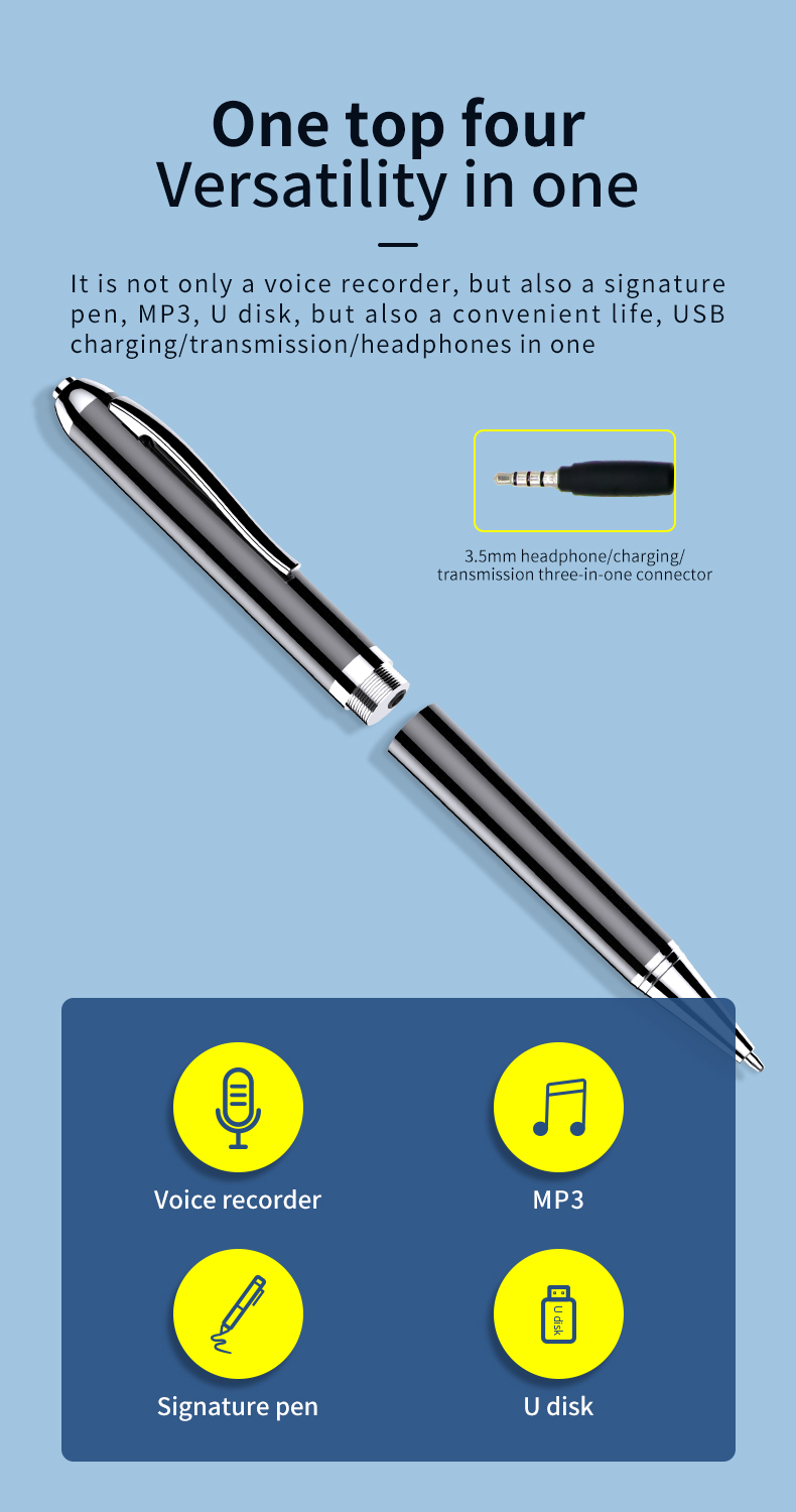 128GB Digital Activated Pen Voice Recorder Espia 4-128G Mini ...