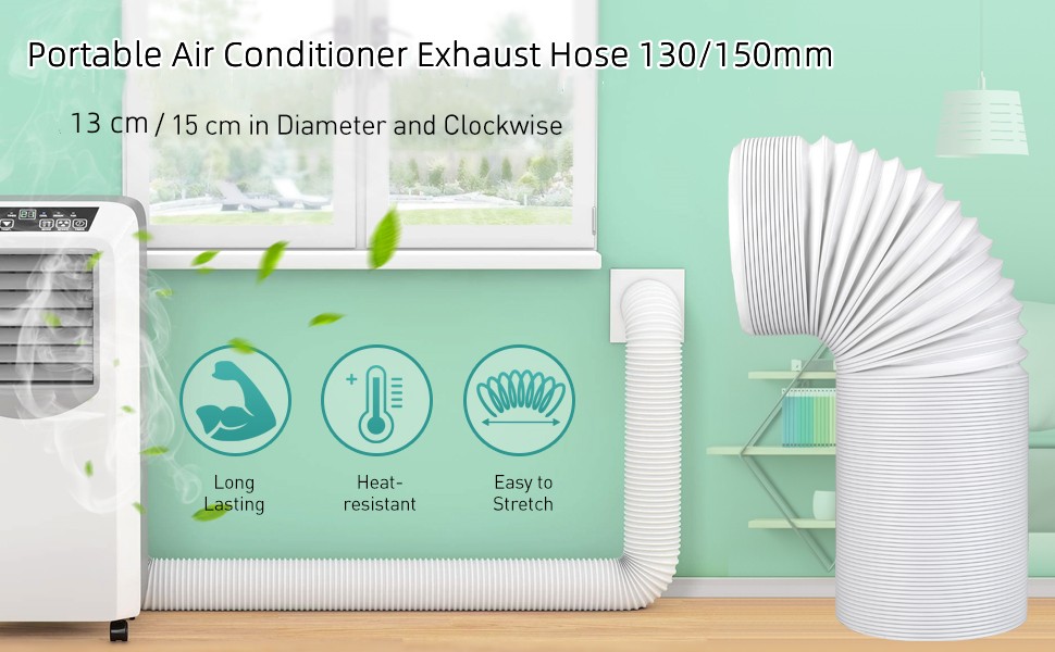 【SG READY STOCK】Flexible Portable Air Conditioner Exhaust Hose 130 ...