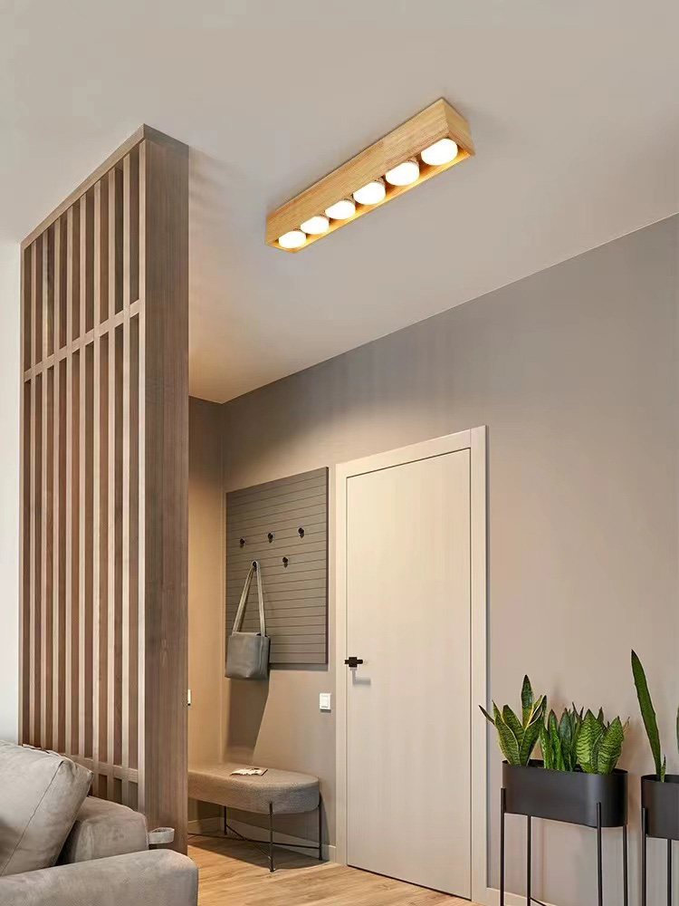 Japanese Wooden Grille Downlight Ceiling Light Square Ceiling Lamp Led ...