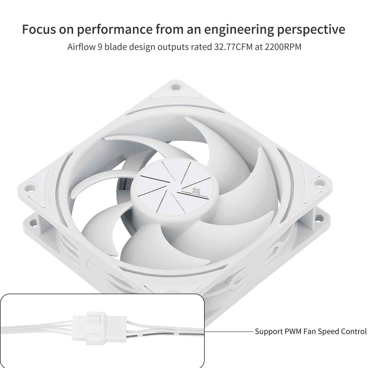 Thermalright TL-P9W White 92mm CPU Fan Computer Case Quiet Fan chassis ...