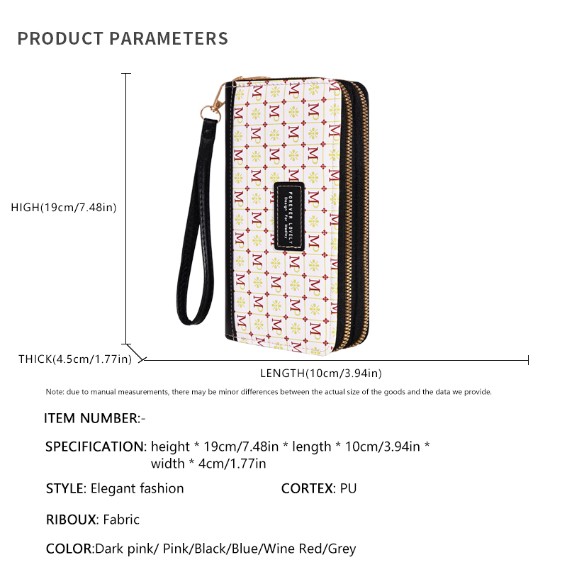 Women's PU leather long wallet, double-layer | Shopee Singapore