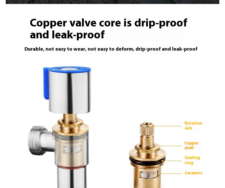304 Stainless Steel Hot and Cold Water Angle Valve Household Extended ...