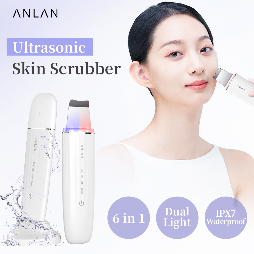 ANLAN Waterproof Ultrasonic Skin Scrubber Blackhead Acne Removing Red ...