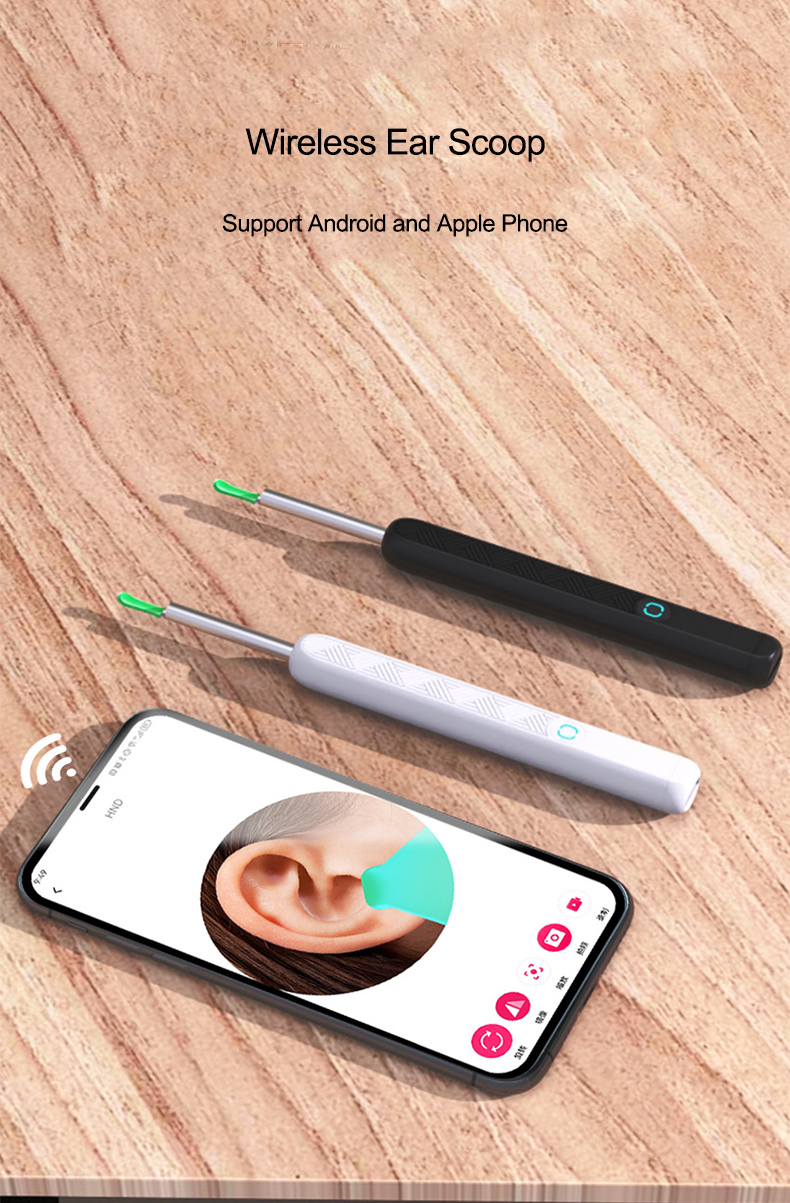 Wireless Wi-Fi Visual Ear Cleaner With HD Endoscope Camera Soft Ear ...