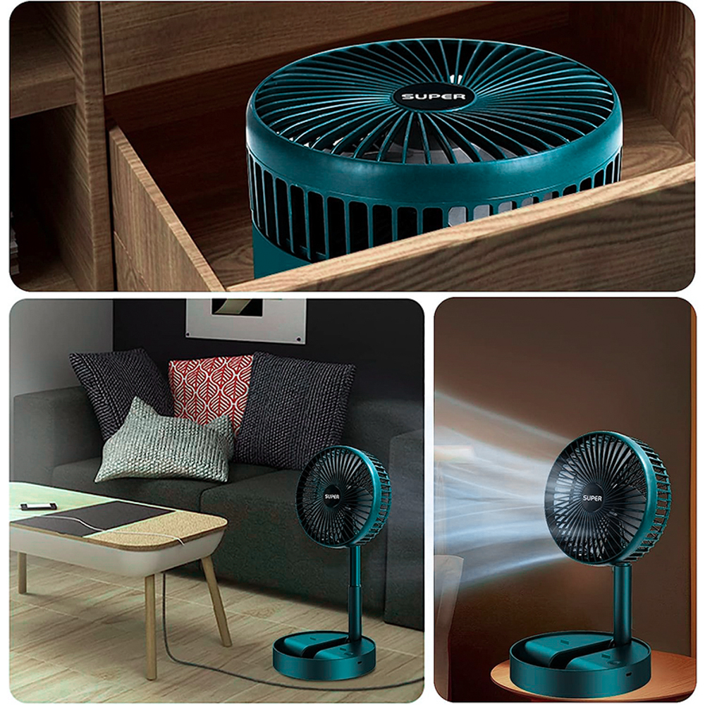 Portable Desktop Fan With Silent 3 Speed 500mAH And USB Power For Desks ...