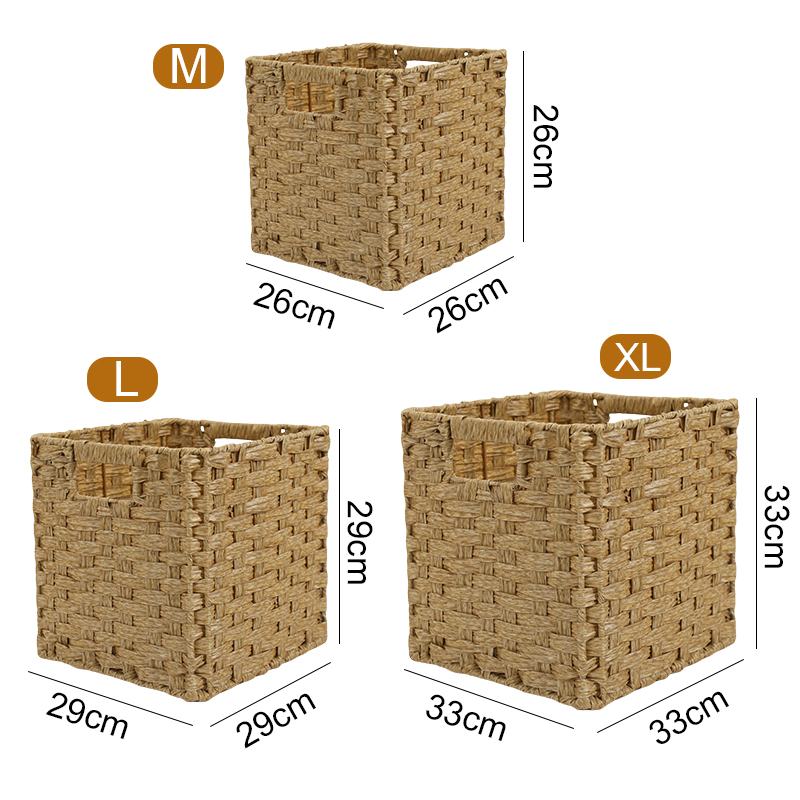 Square Rattan Box PE Basket Storage Handmade Organizer Household ...