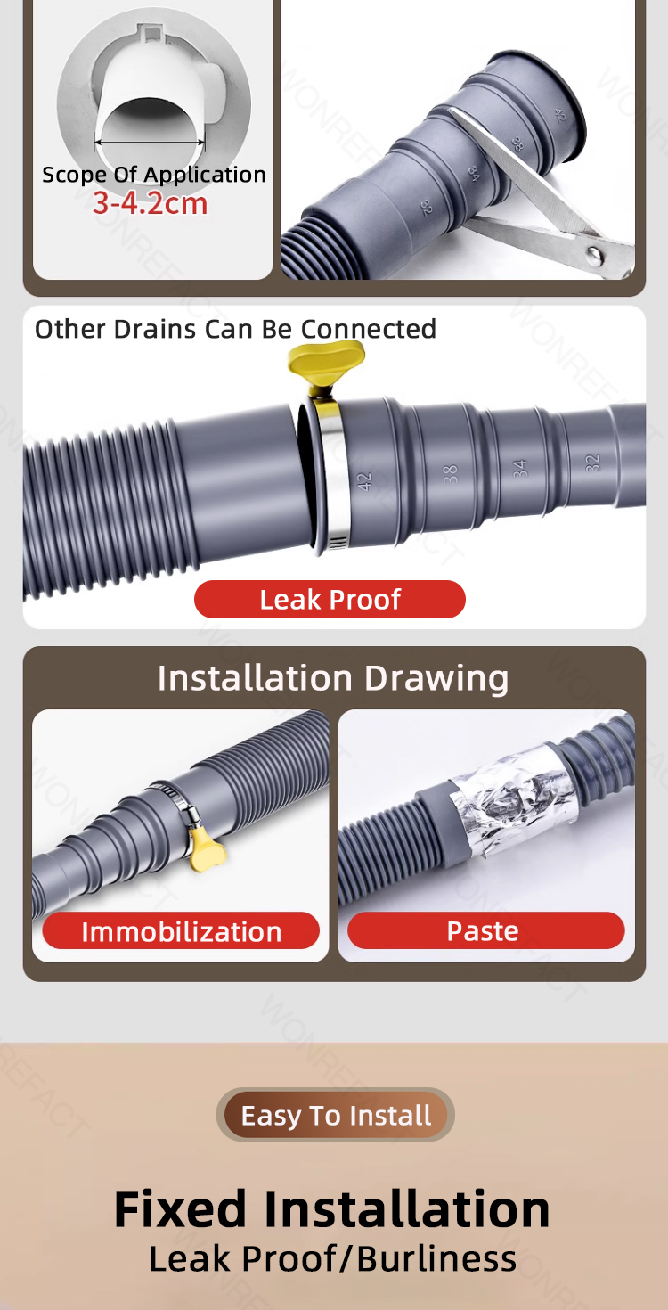 Washing Machine Drain Outlet Hose Multi-size Universal Gutter Hose ...