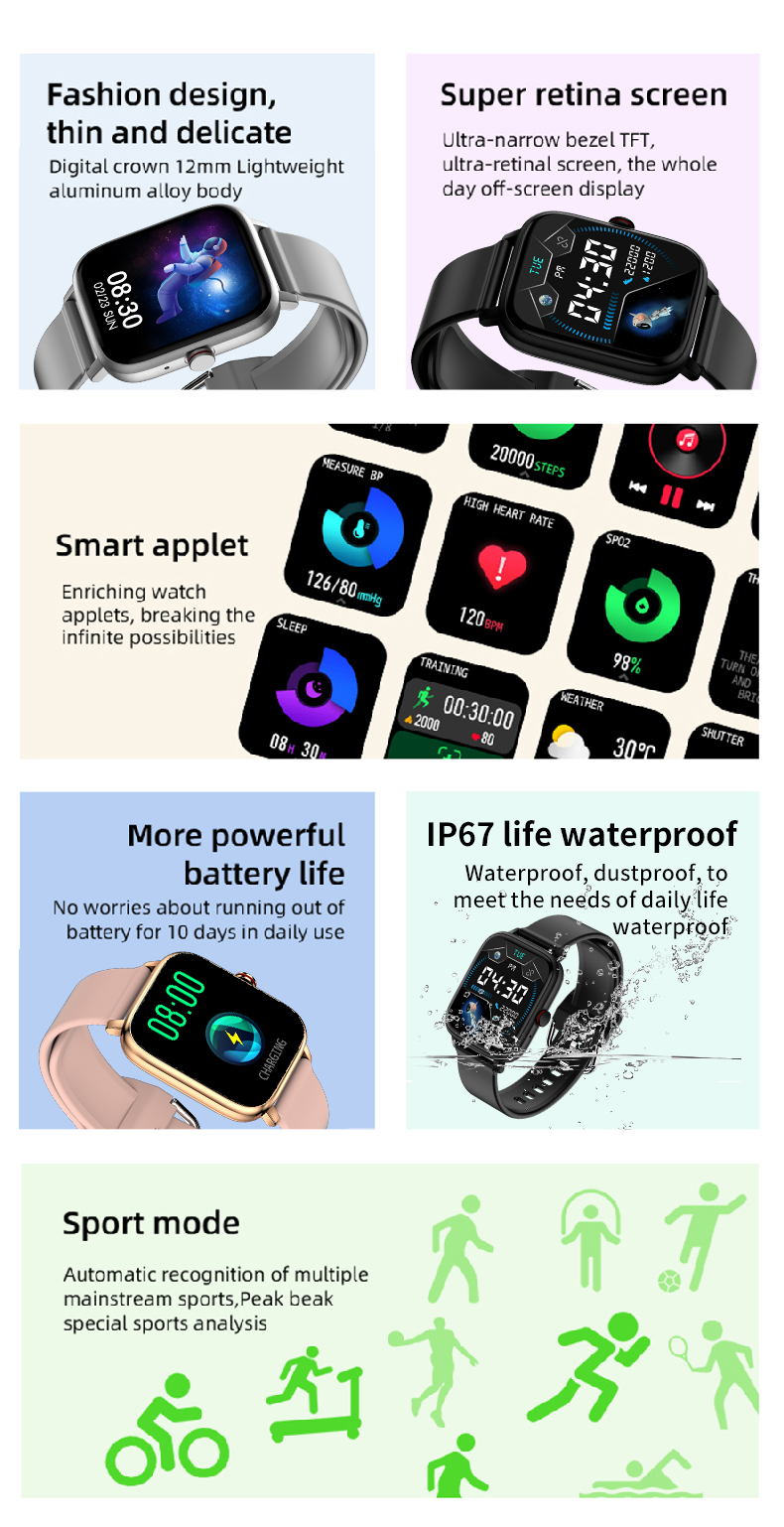 LIGE Smart Watch Women Men Bluetooth Answer Calls Records Sport Mode ...