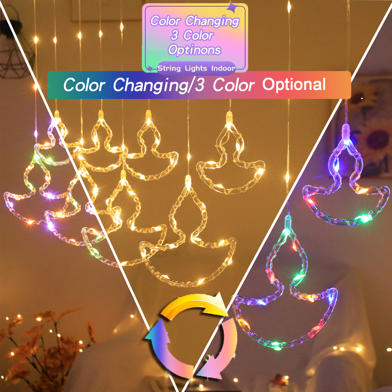 ⭐5M Deepavali LED Fairy Curtain Garland String Lights With 11 Modes For ...