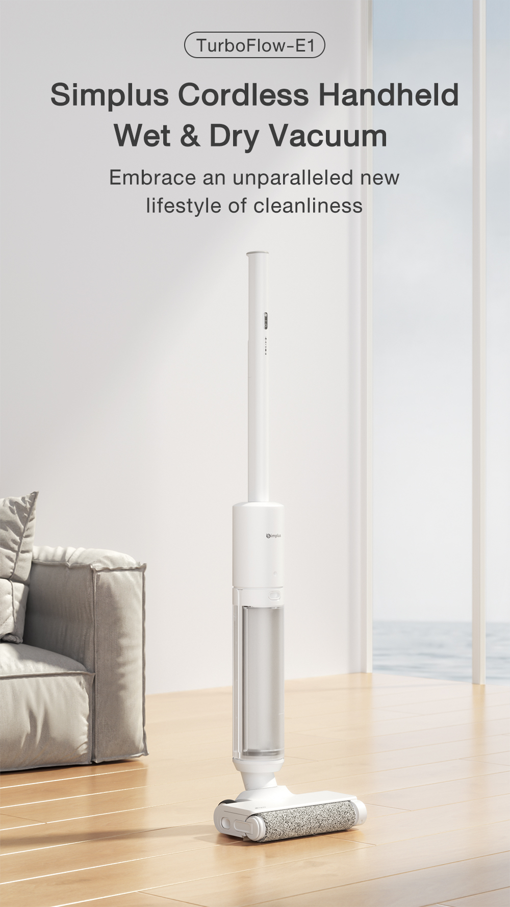 Simplus Floor Washer Wet & Dry Vacuum Cordless Handheld Vacuum Cleaner ...