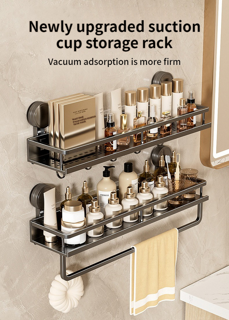 [SG Seller]YUN JIE YA Suction Cup Bathroom Rack Toilet Storage wall ...