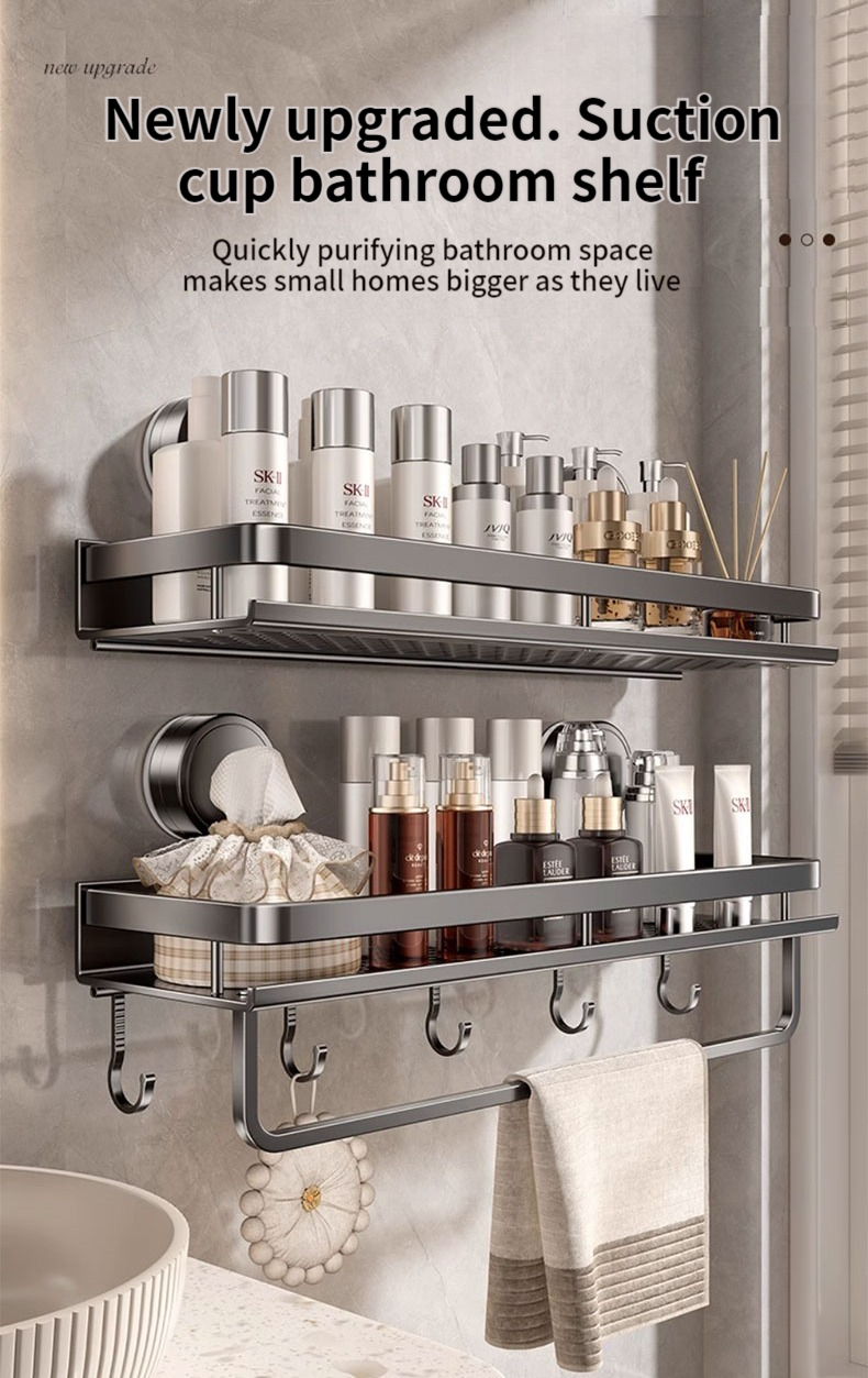 [SG Seller]YUN JIE YA No drill Suction Cup Toilet Rack Stick-on Bath ...
