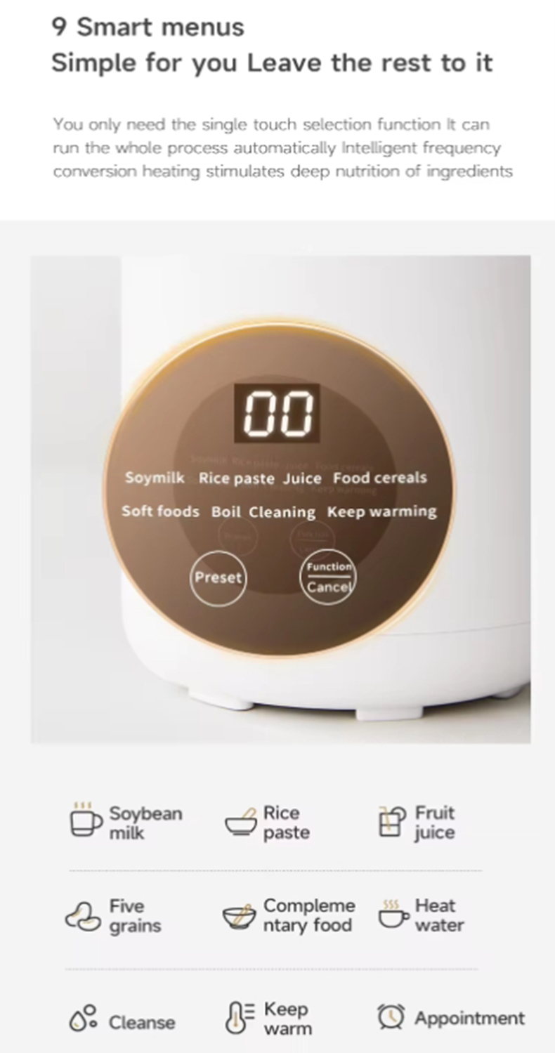 【LOCAL STOCK】 Mini SoyMilk Maker machine 800ml Heating Blender / almond ...