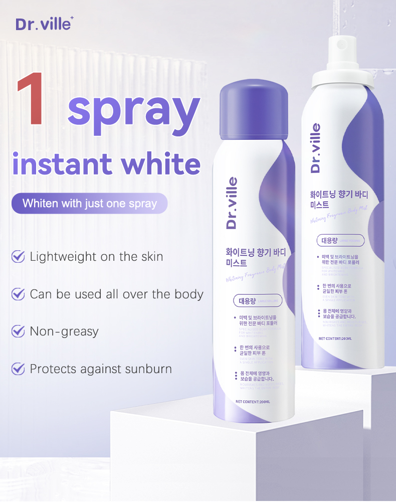 Dr.ville Whitening Body Spray Skin Whitening Cream Brightening Sunshine ...