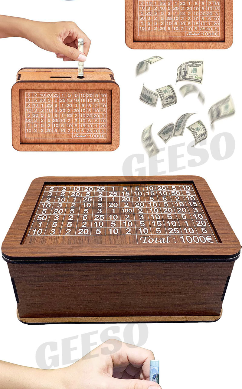 GEESO Cash Box With Counter Counter Piggy Bank Saveing Kids Adults Cash ...