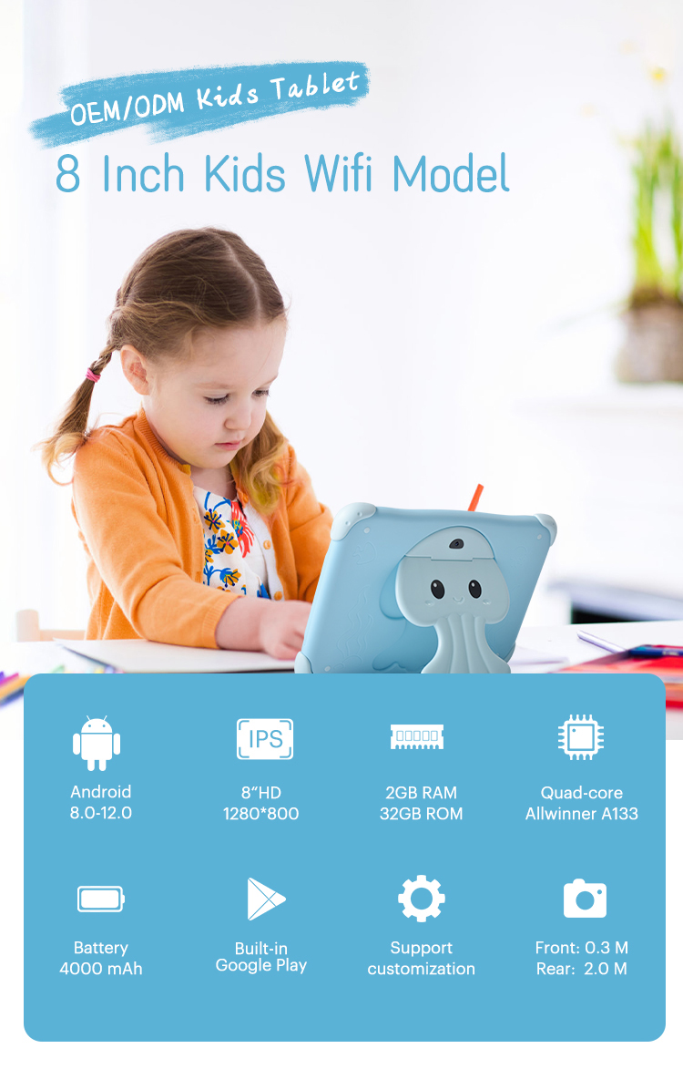 KT802 Kid's Tablet 2024 full-screen HD eye protection 8 inches 1280*800 ...