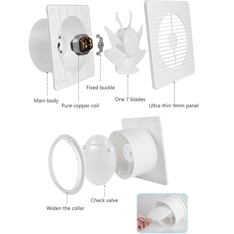 SG Exhaust Fan 4 Inch/6 Inch 8inch Kitchen Bathroom Glass Window 100mm ...