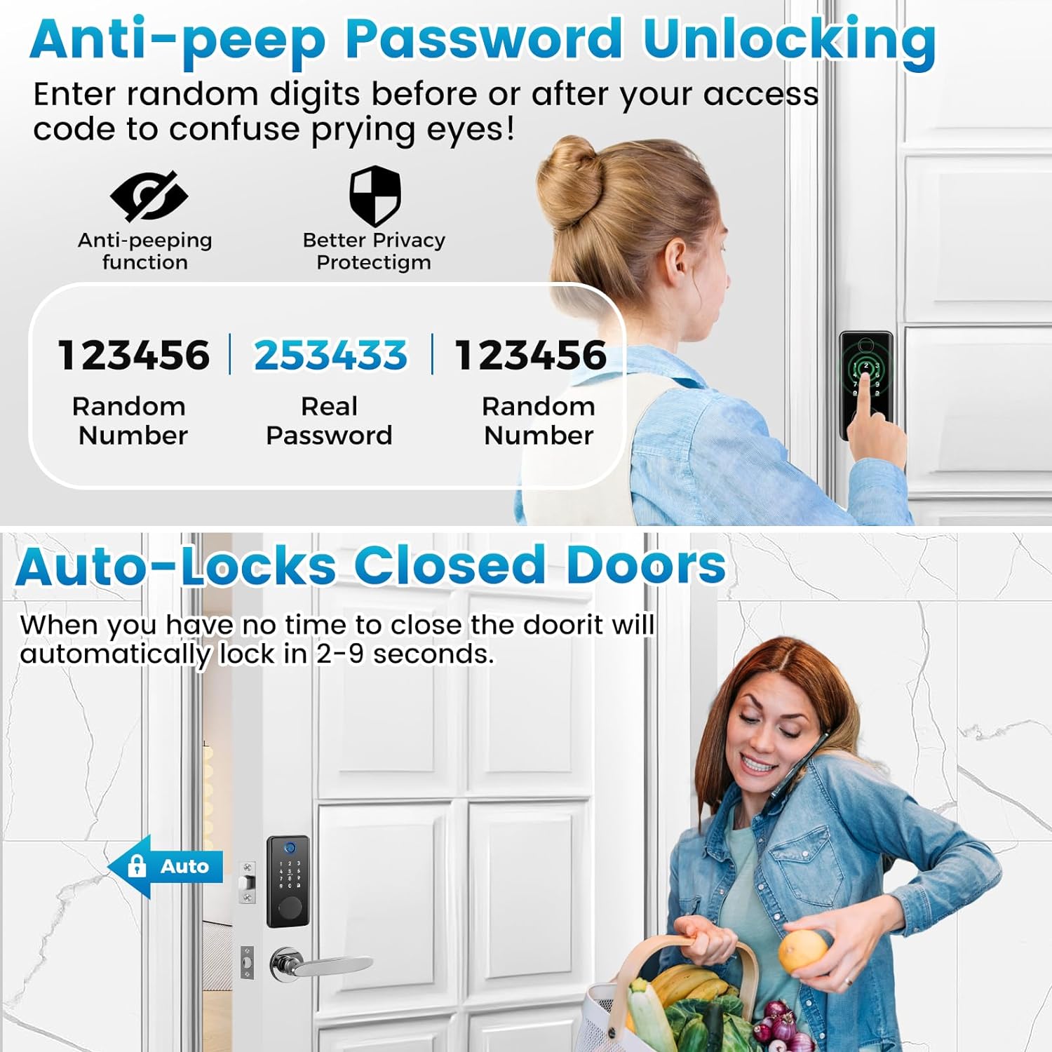 Tuya Door Lock Digital Electronic Lock with Code Passcode gate bundle ...