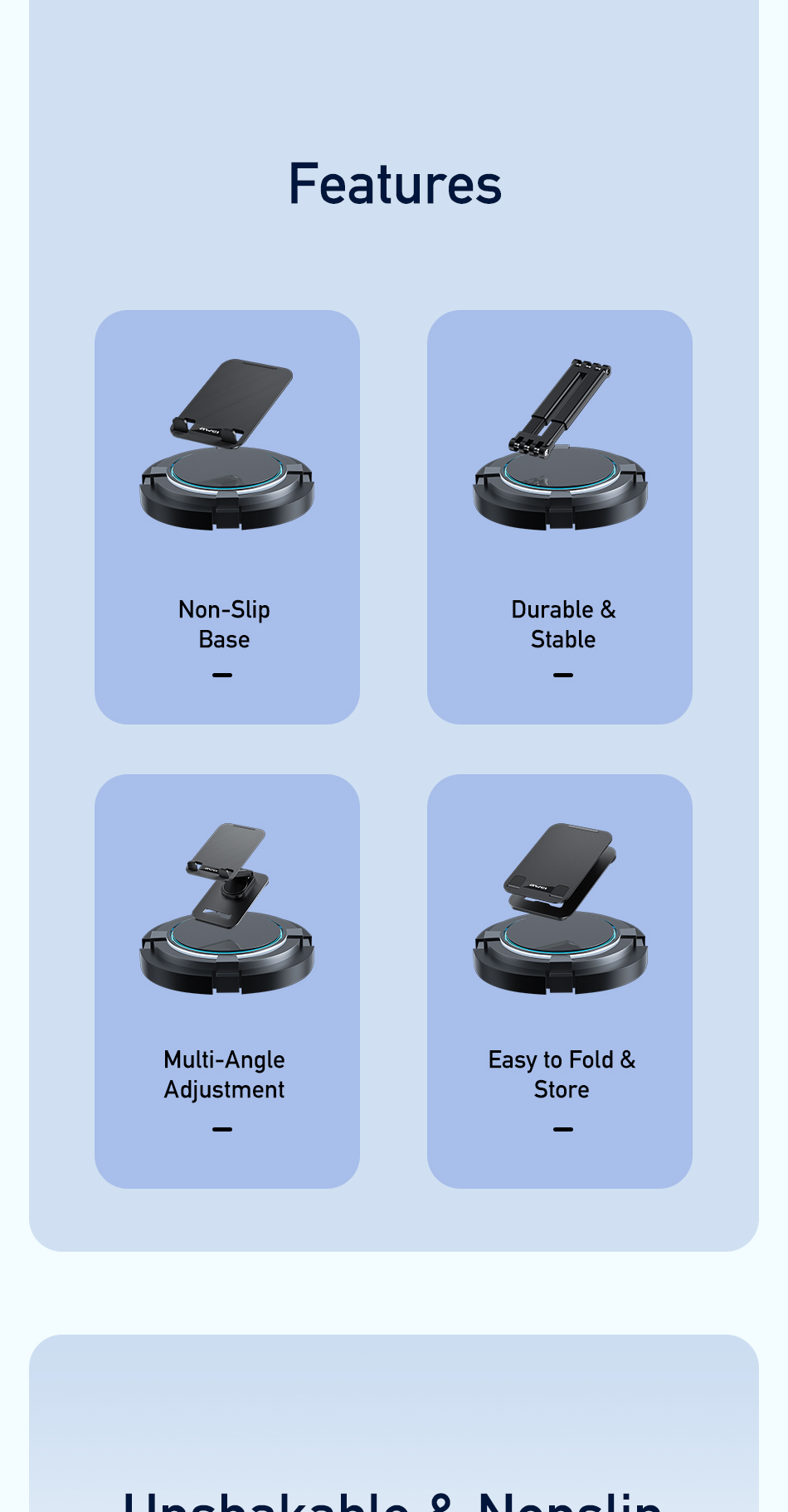 Awei X41 360° Rotating Aluminium Phone & Tablet Stand Adjustable ...