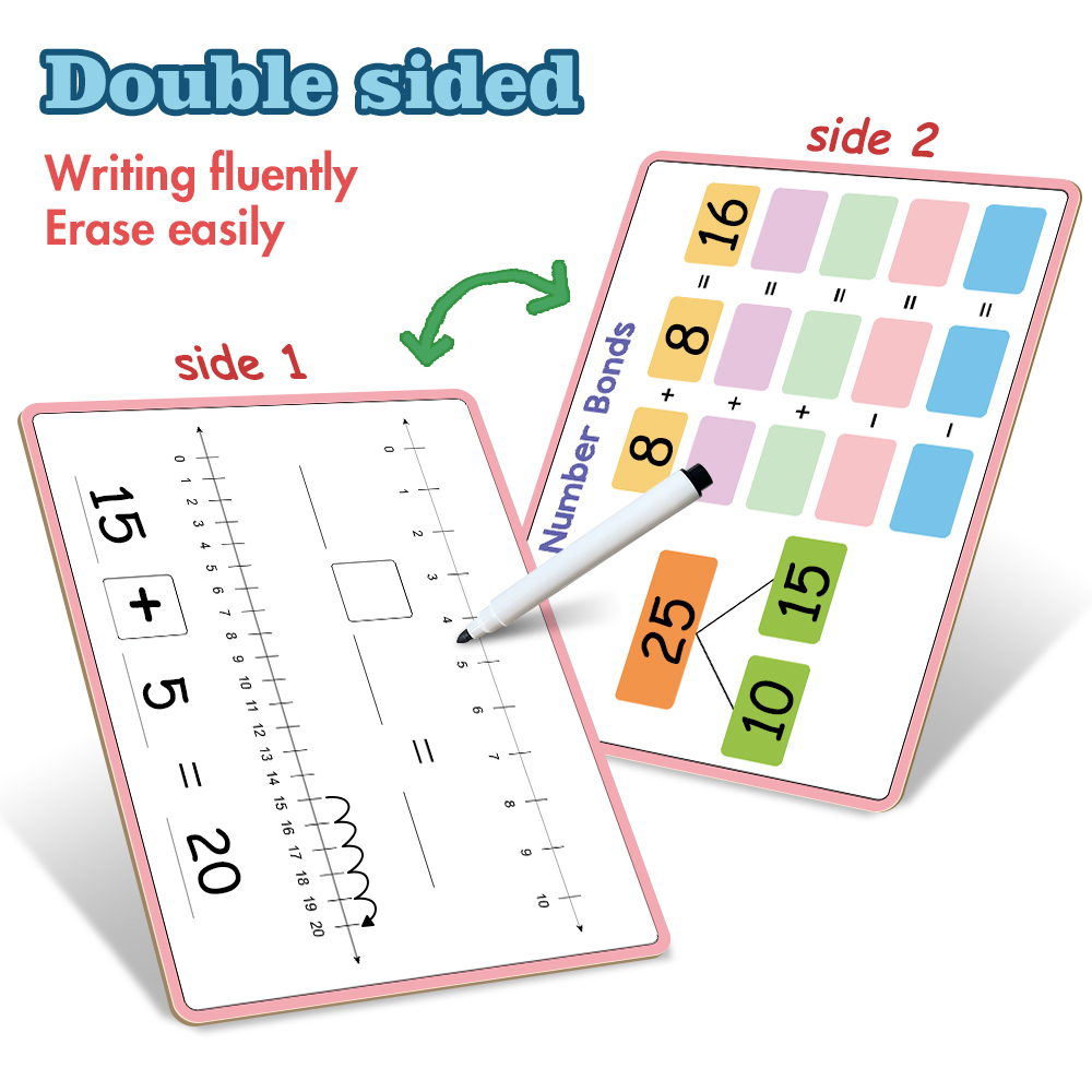 4Pcs Double-Sided Addition & Subtraction Children Learning Mathematics ...