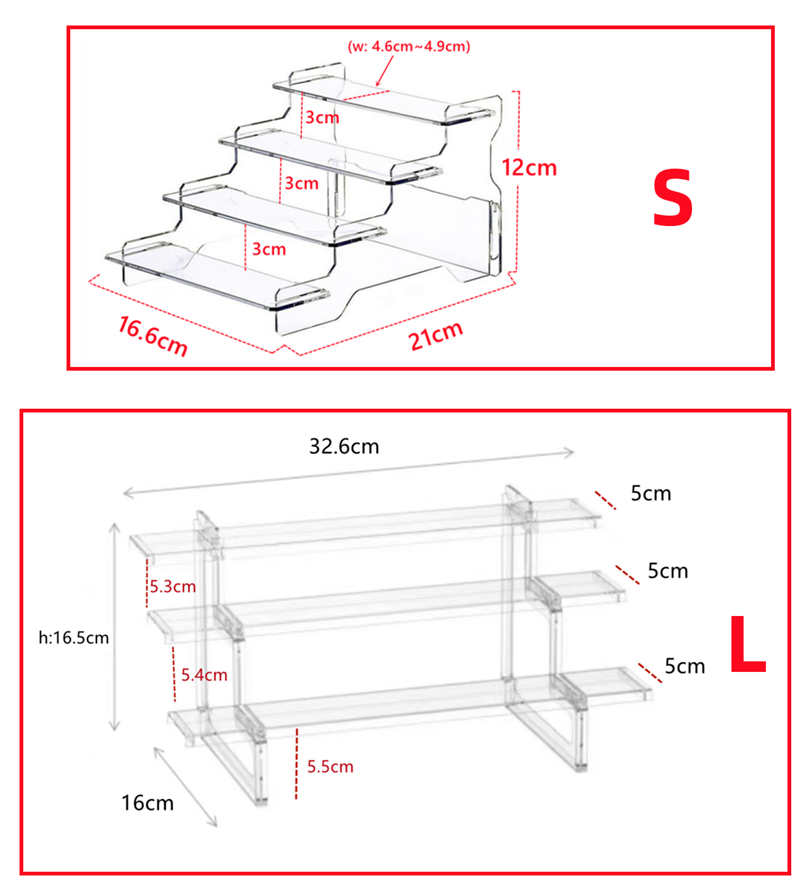 Accessories Mini Staircase Display Rack Acrylic Square Partition ...