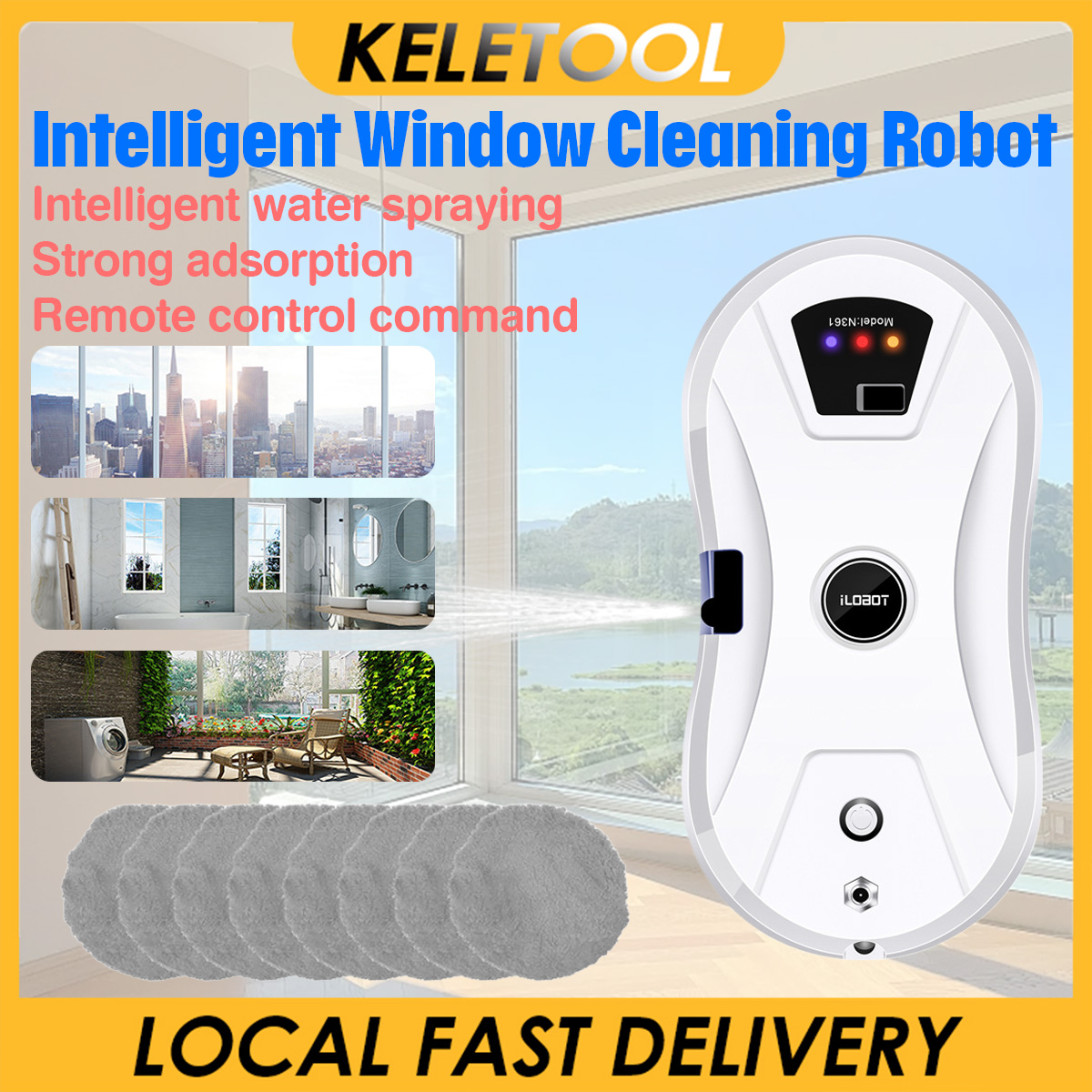 8600PA Electric window cleaner robot Automatic Glass Cleaning Machine ...