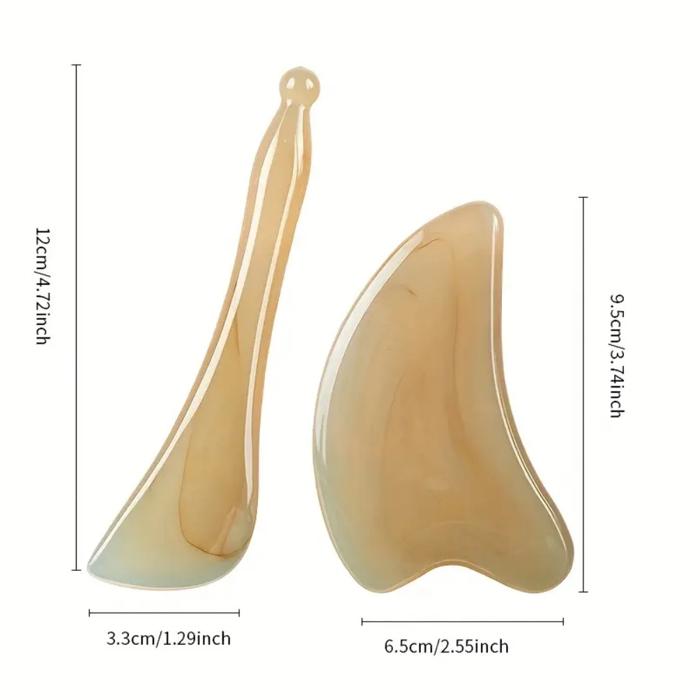 Gua Sha Scraping Massage Tool Set - Natural Resin Facial Gua Sha Board ...
