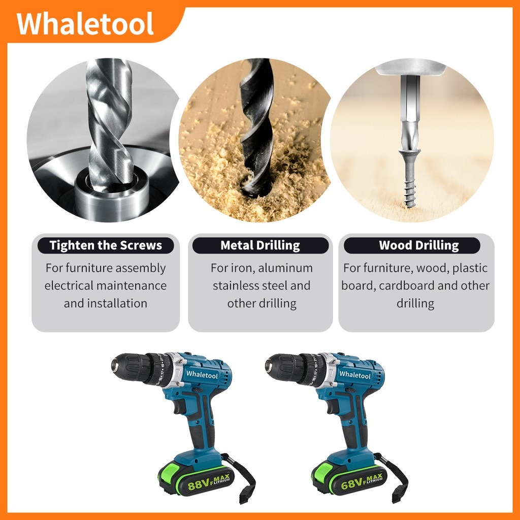 3 In 1 impact Multifunctional Cordless hammer Drill 25 Speed Torque ...