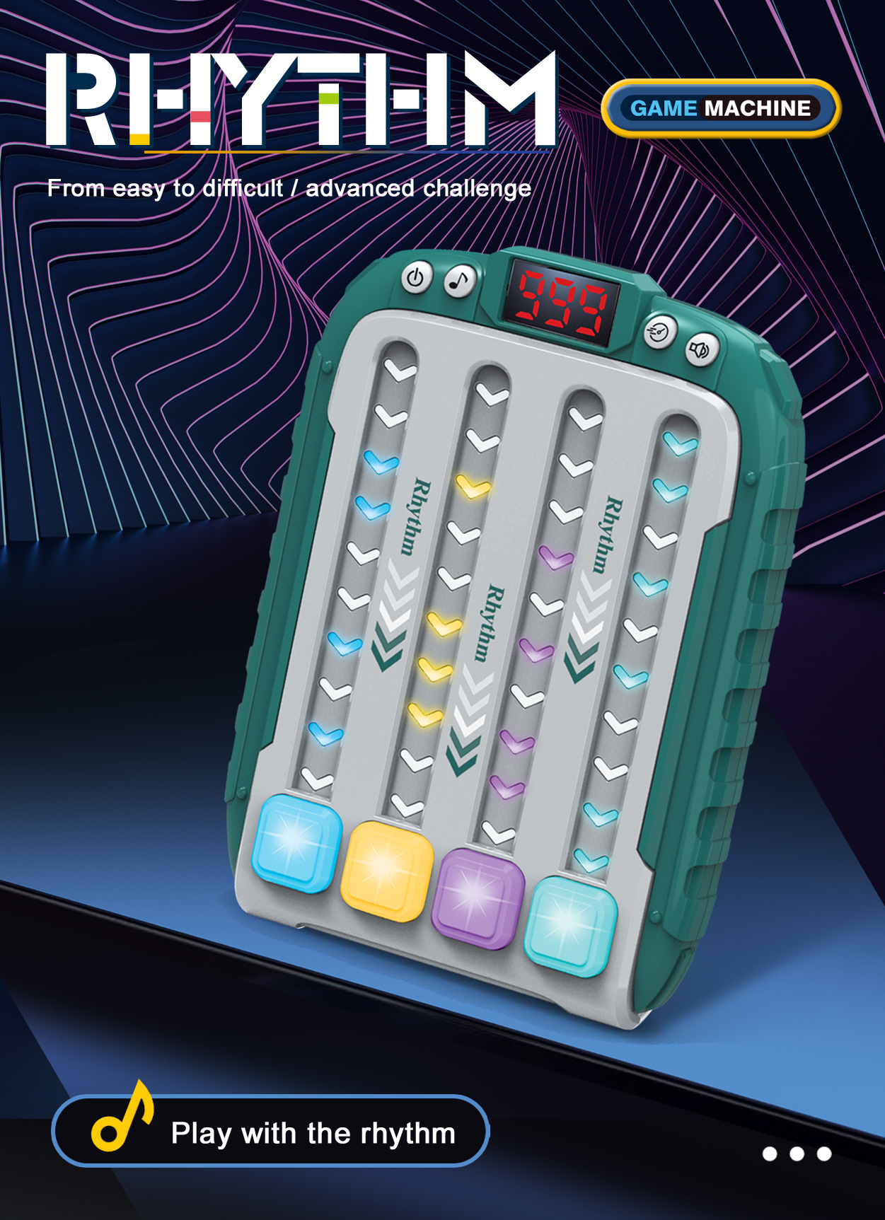 Rhythm Master Handheld Game Console Smart Light Music Dancing Console ...