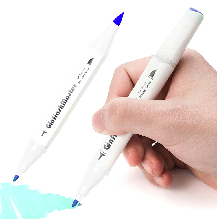 Ginflash Brush&Fine Tip comic Art Marker Pen Brush Pen Sketch Alcohol ...