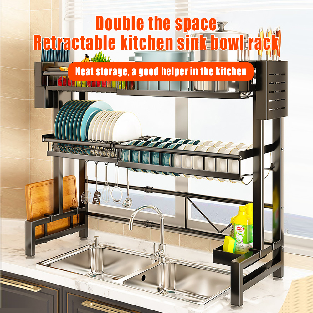 Retractable Sink Rack Dish Rack Over Sink Plate Drying Rack Kitchen ...