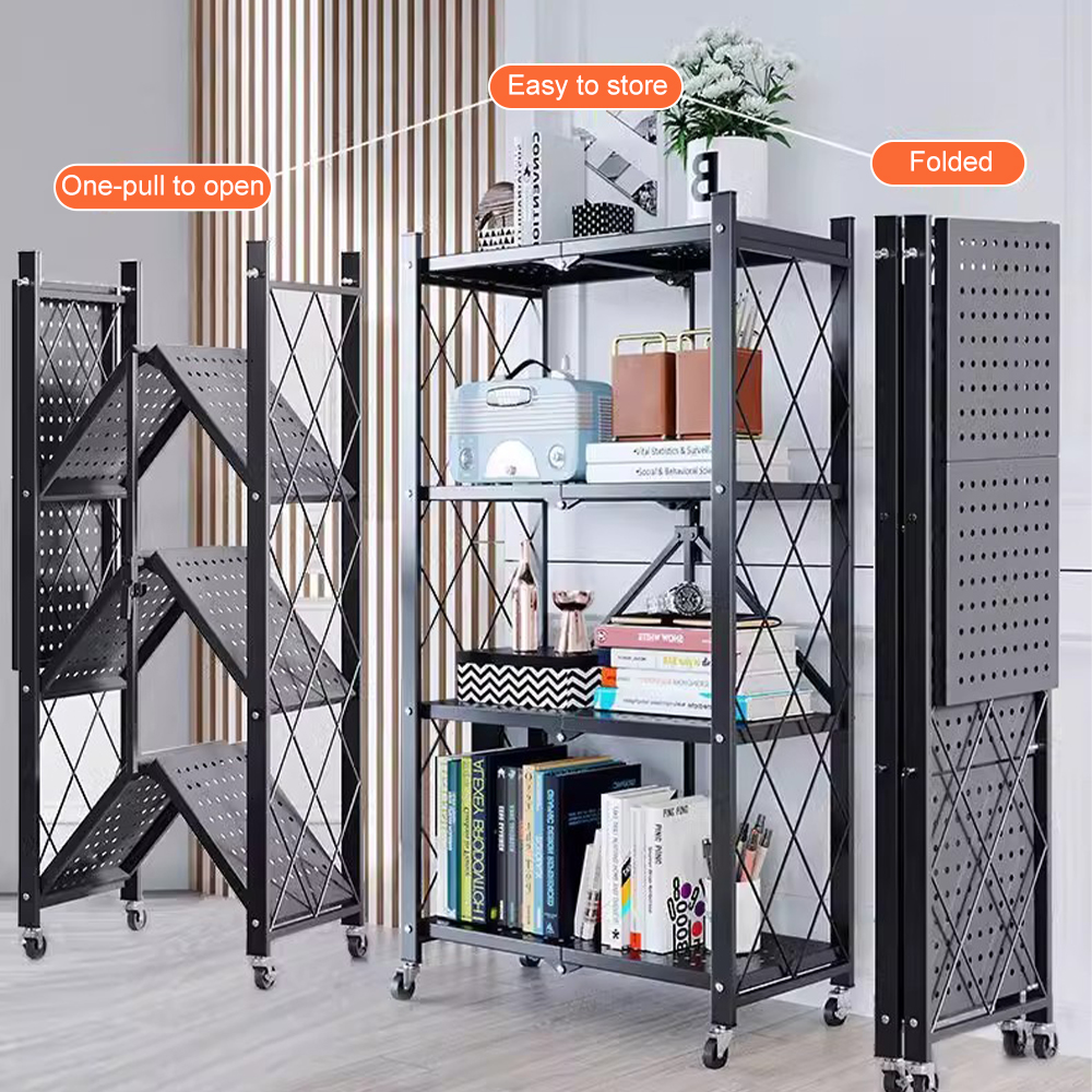 Foldable Book Shelf Bookcase Book Rack For Kids Book Rack With Wheels ...