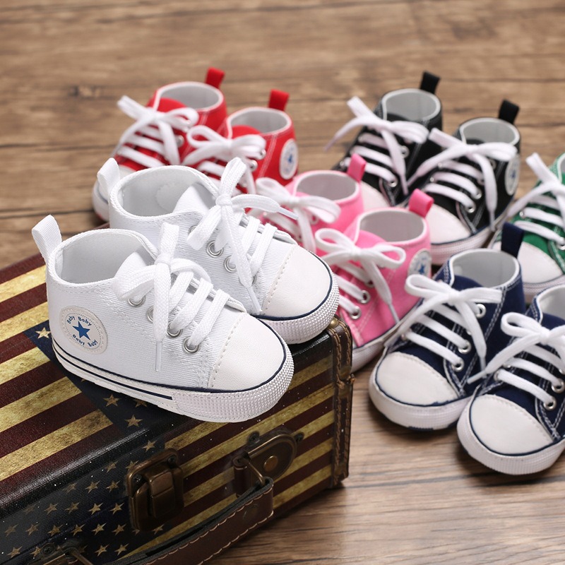 Newborn Baby Boy Baby Girl First Walker Shoes New Canvas Baby Sports ...