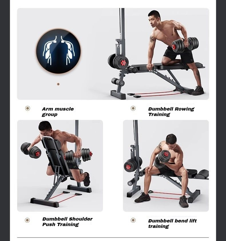 Zero Workout Bench Home Gym Bench Foldable Dumbbell Bench Press Workout ...