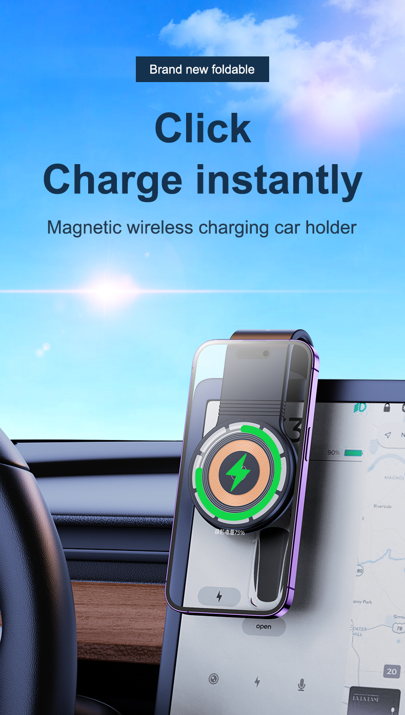 Transparent Magnetic Car Wireless Charger 15W Fast Charging Car Phone ...