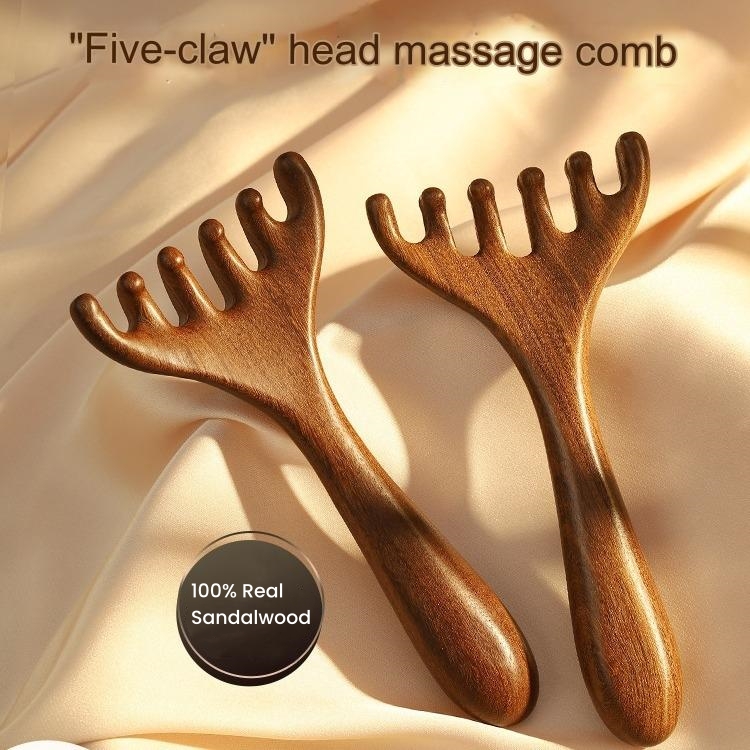 【Ready Stocks】Wooden Body Massager Therapy Massage Comb Sandalwood Face ...
