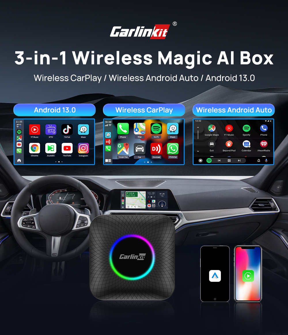 Carlinkit Carplay AI Box Plus LED Android 13 8+128GB QCM6225 8-core ...