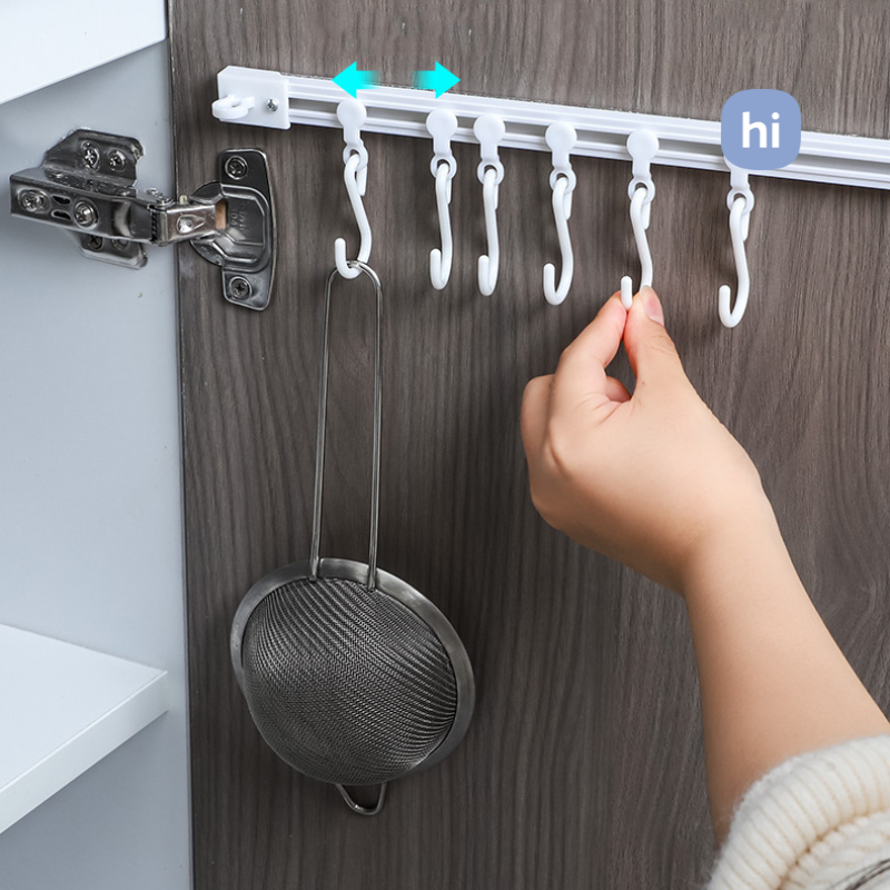 HI HOMES Kitchen Storage Sliding Track Hook Cabinet Door Slide Hook ...